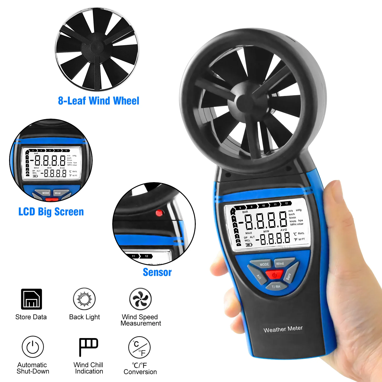 Digital anemometer use for HVAC CFM Drone - Accurate Wind Speed, Air ...
