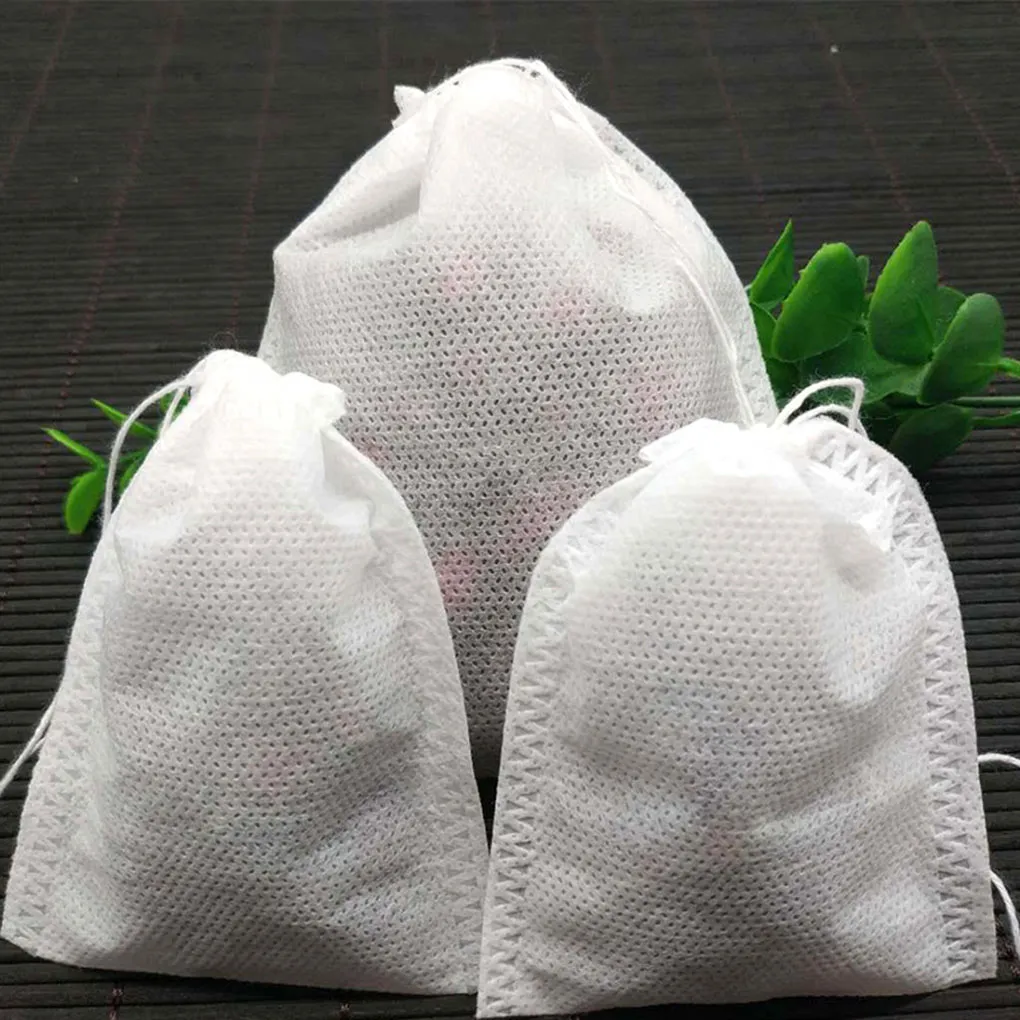 Single-Use Tea Bags with String 2.36 × 3.15 in Drawstring Herb Pouches ...