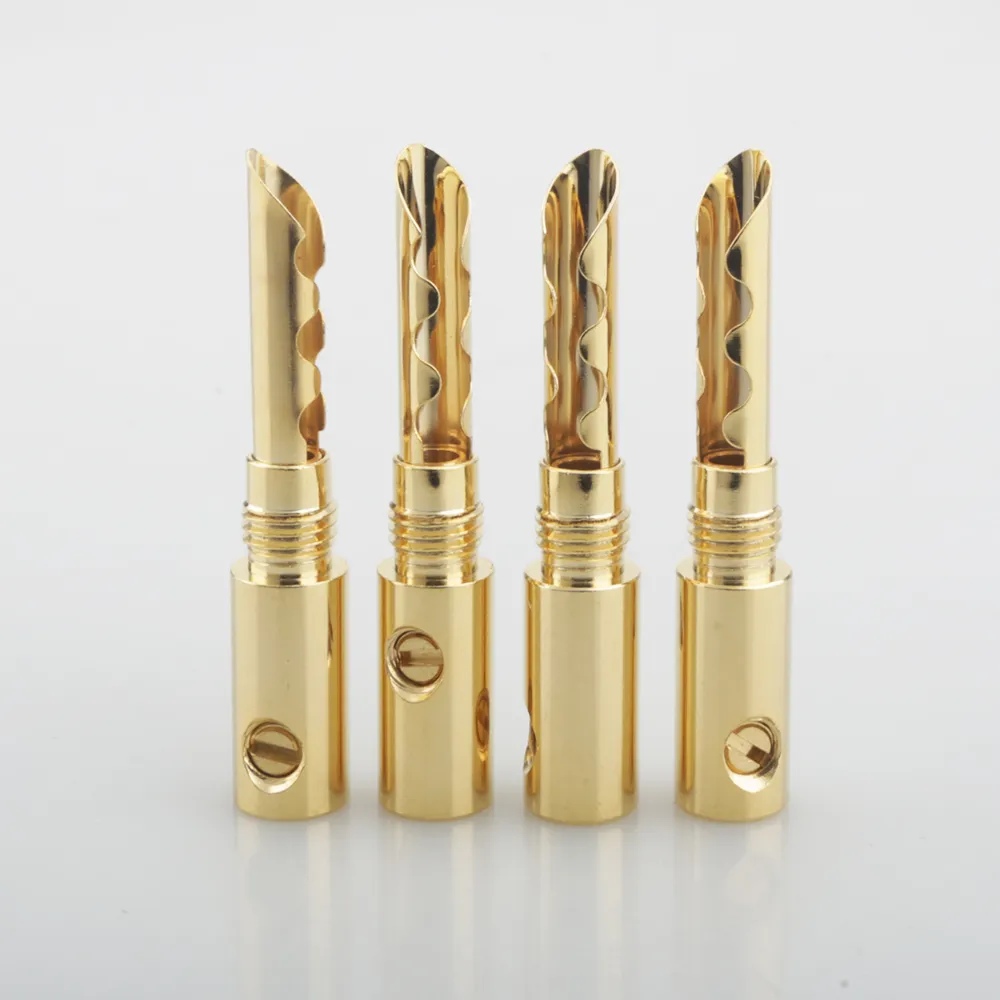 Premium Audio Speaker Connectors 4mm Banana Plugs, Gold Plated Copper ...