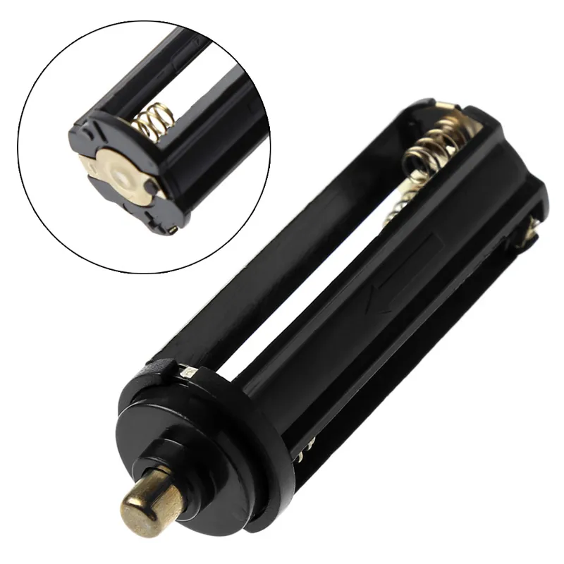 Black Cylindrical Plastic Battery Holder Case for 3 AAA Batteries from ...