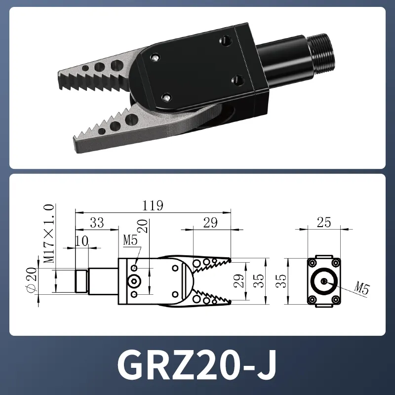 Grz20 Air Pneumatic Magnet Electric Jaw Air Cylinder Robotic Claw Robot ...