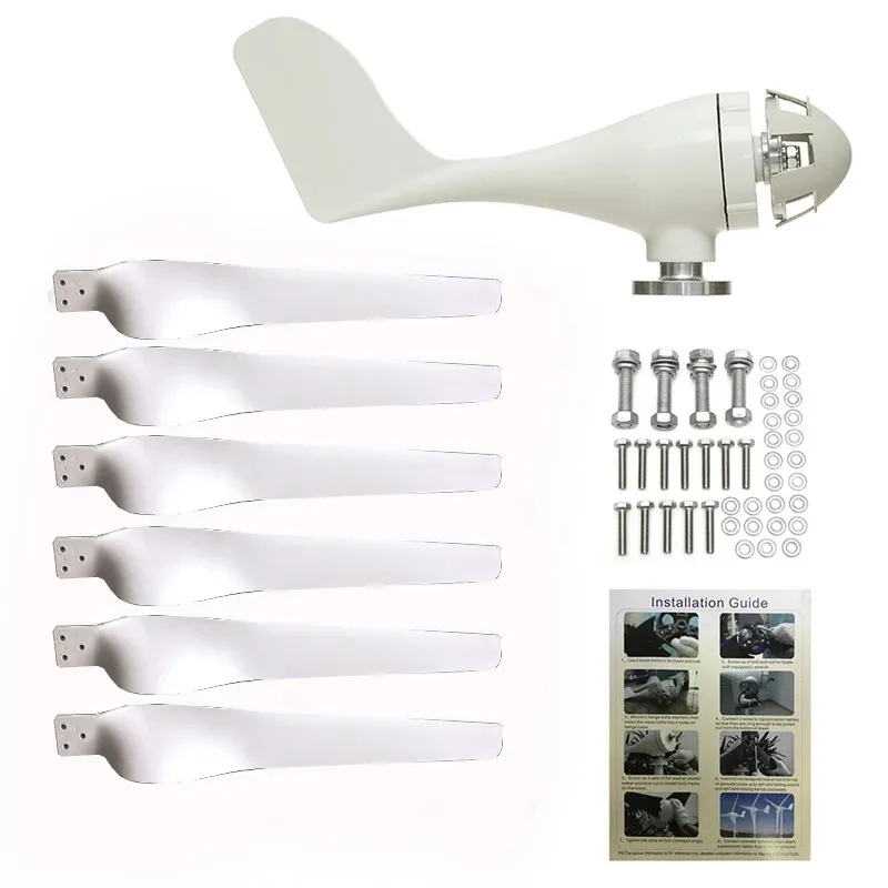 800W/1000W Compact Wind Turbine Generator: 12V/24V/48V, MPPT Charge ...