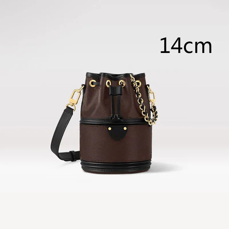 Genuine Leather Leather Bucket Shoulder Bag With Removable Strap ...