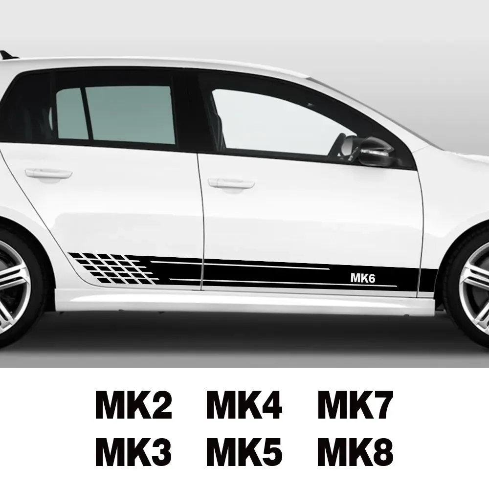 VW Golf Car Waist Line Skirt Stripes Stickers MK4 MK5 MK6 MK7 2 3 4 5 6 ...