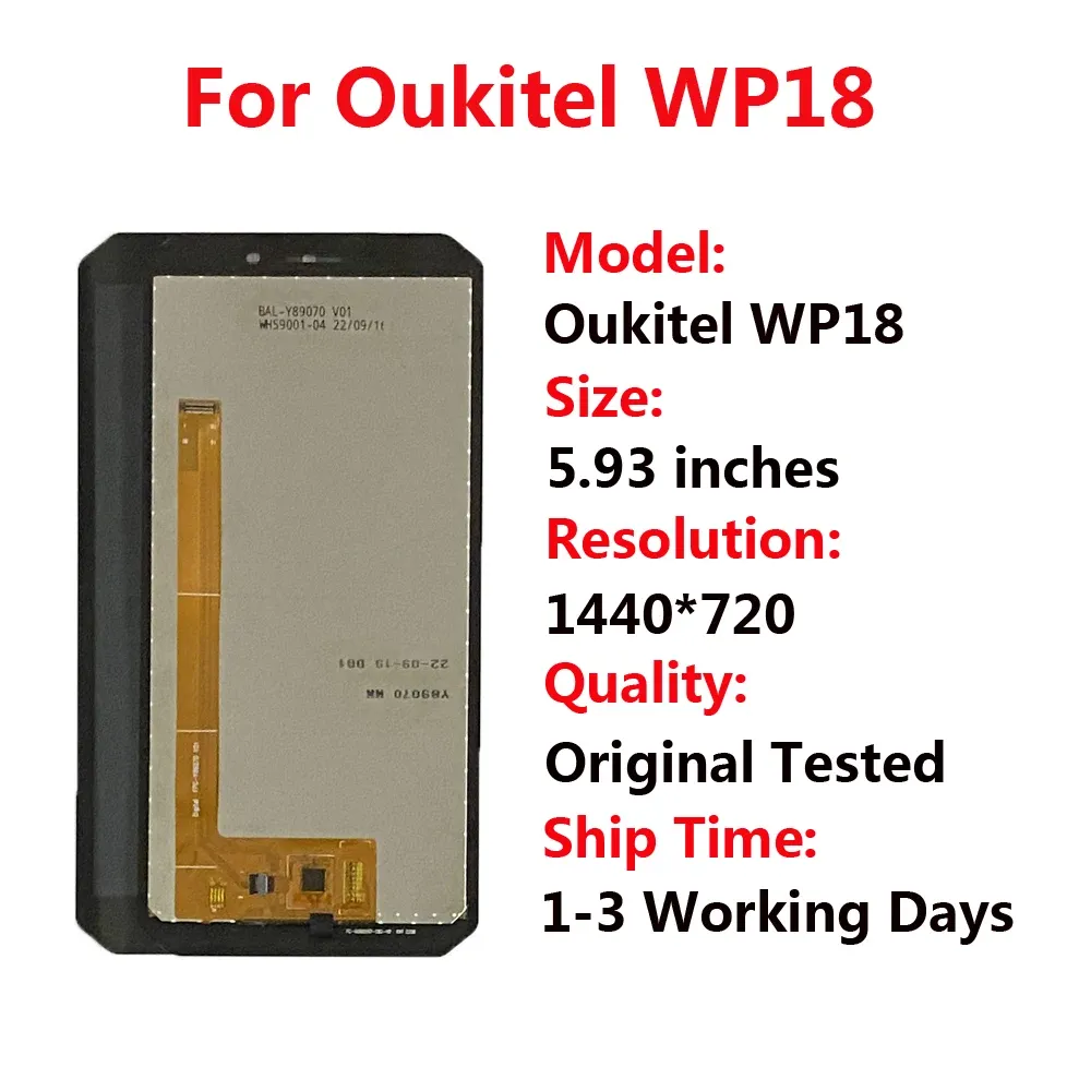 OfficialOUKITEL LCD Screen Touch Screen Digitizer for OUKITEL WP19, WP12 Pro, WP15, WP33, WP23 ...
