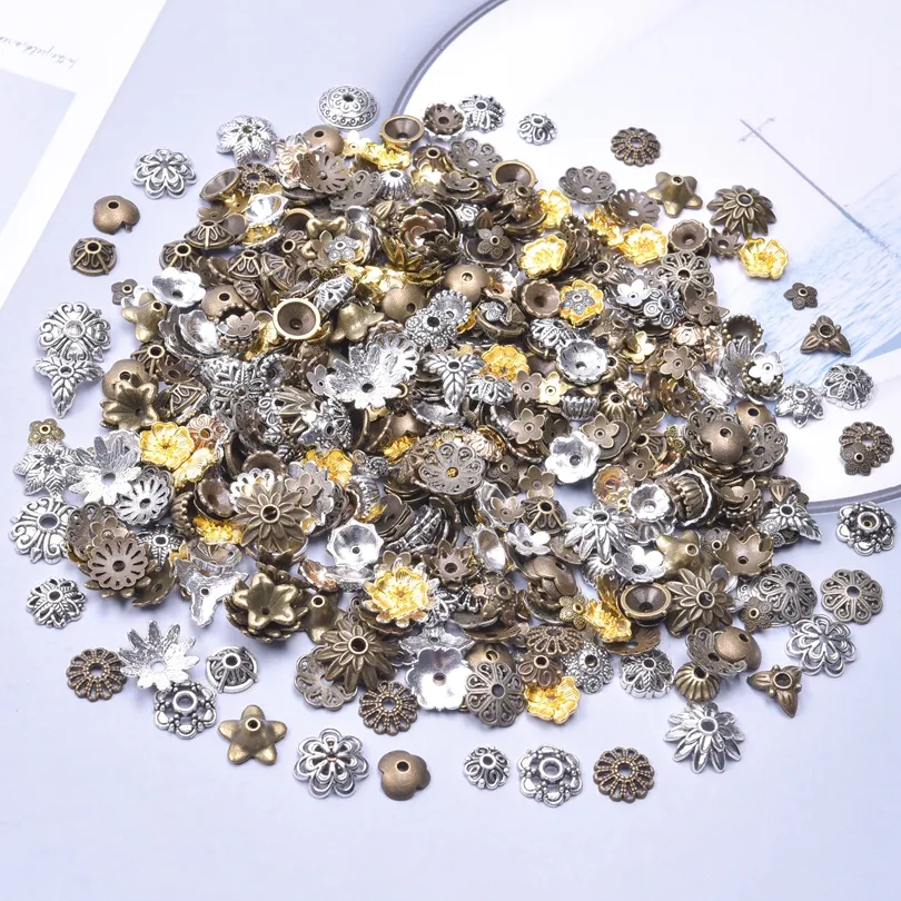 Colorful Alloy Flower Spacer Beads Pack 30/50/ for DIY Jewelry Making ...