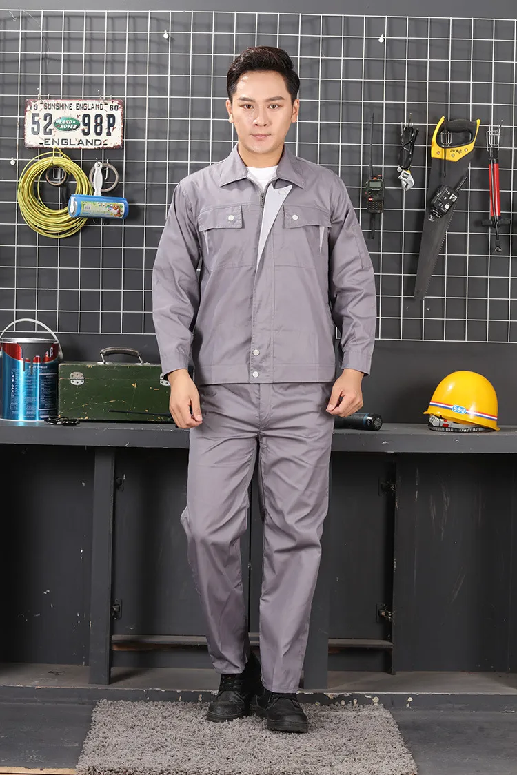 DHgate.com:Men's Grey Work Coveralls: Durable Cotton Blend for Auto ...