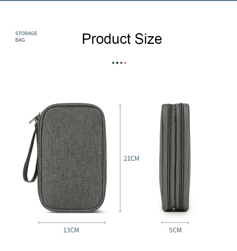 Electronics Cable Organizer Portable Double Layer Gadget Bag Travel Cord Travel Organizer Case ...