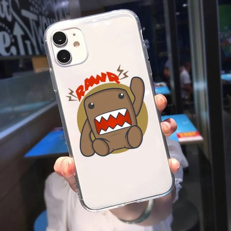 Cute Domo kun Transparent Silicone Phone Case for iPhone 11 12 Mini 13 ...