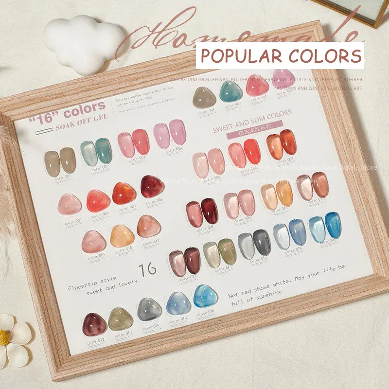 15ml Clear Green Nude Pink Jelly Gel simple nail polish design with UV ...