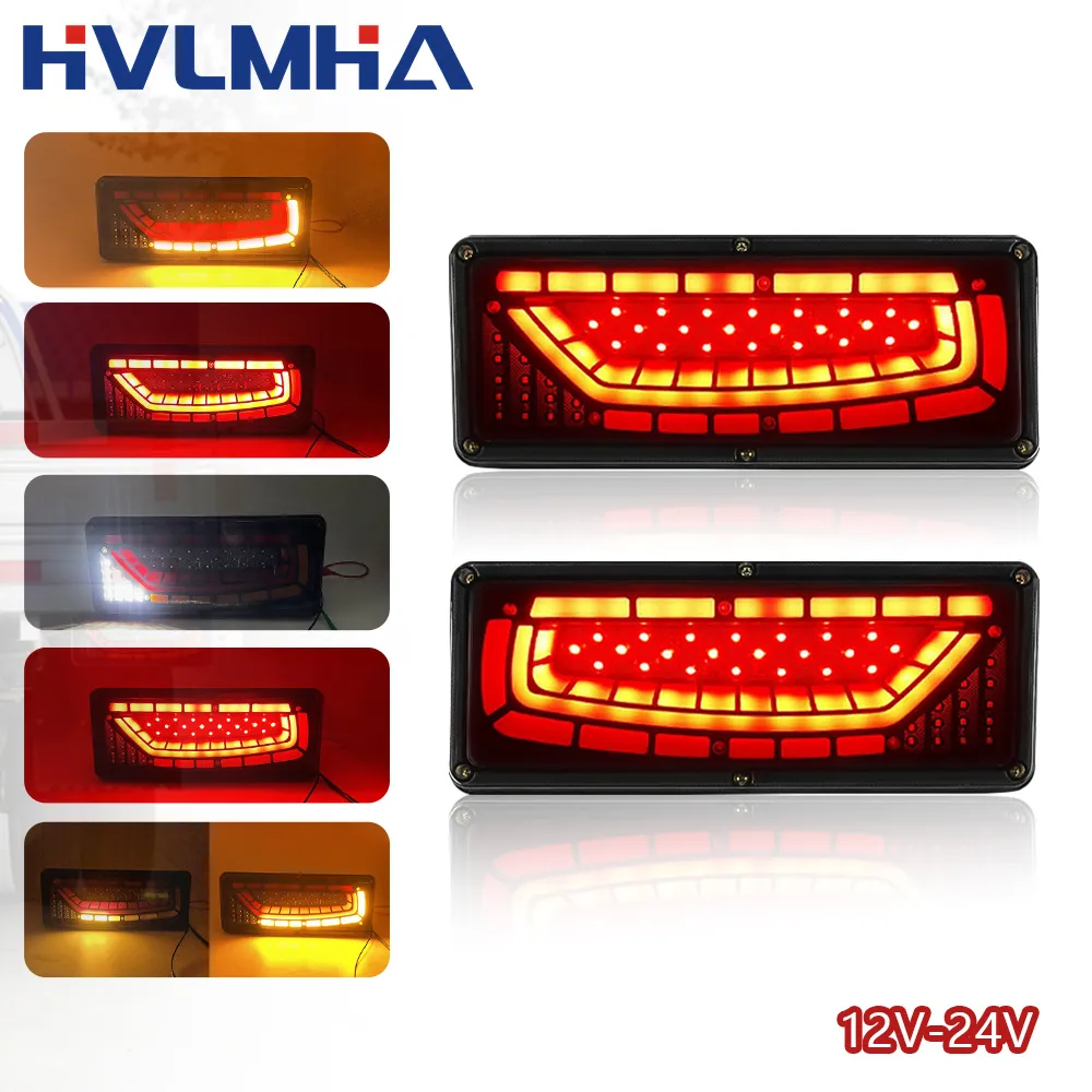 12/24V Dynamic LED Truck Tail Light Turn Signal Rear Brake Reverse Lamp ...