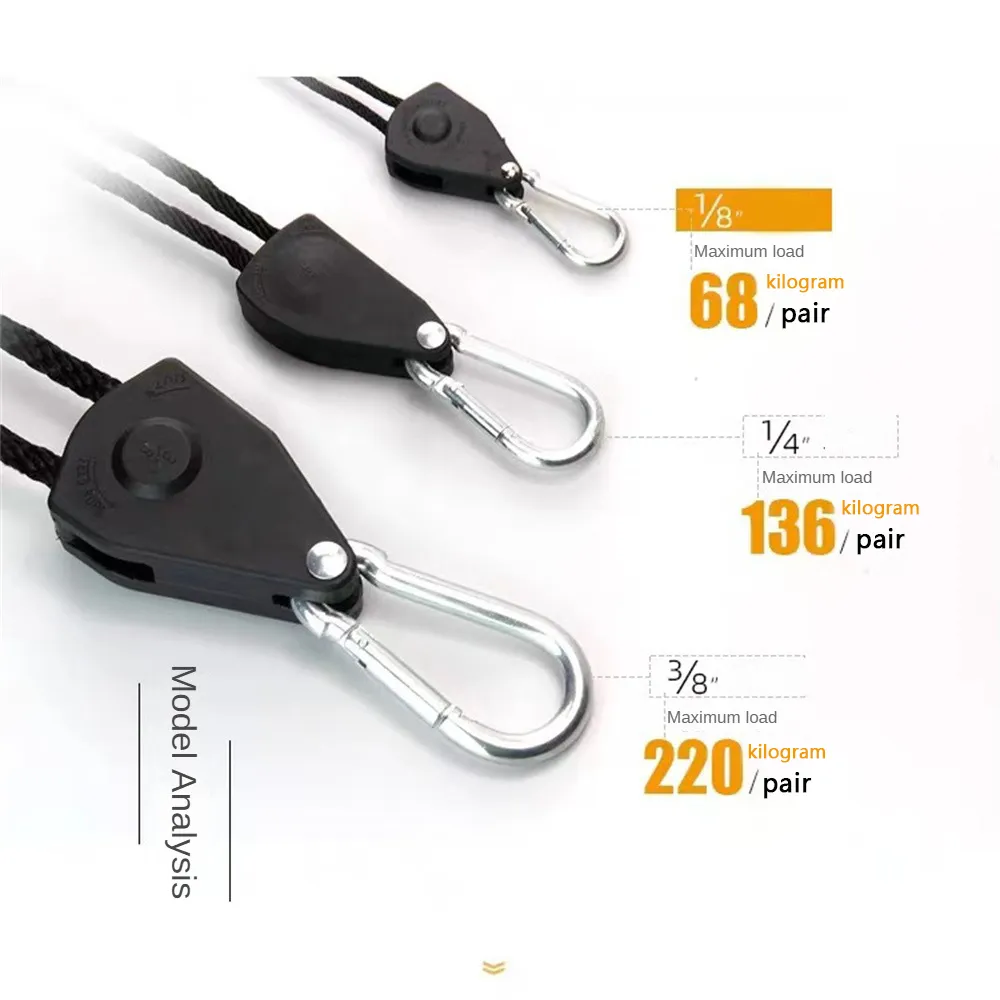 DHgate.com:Adjustable Grow Light Hangers, Reinforced Heavy Duty Rope Pulley with Steel Ratchet ...