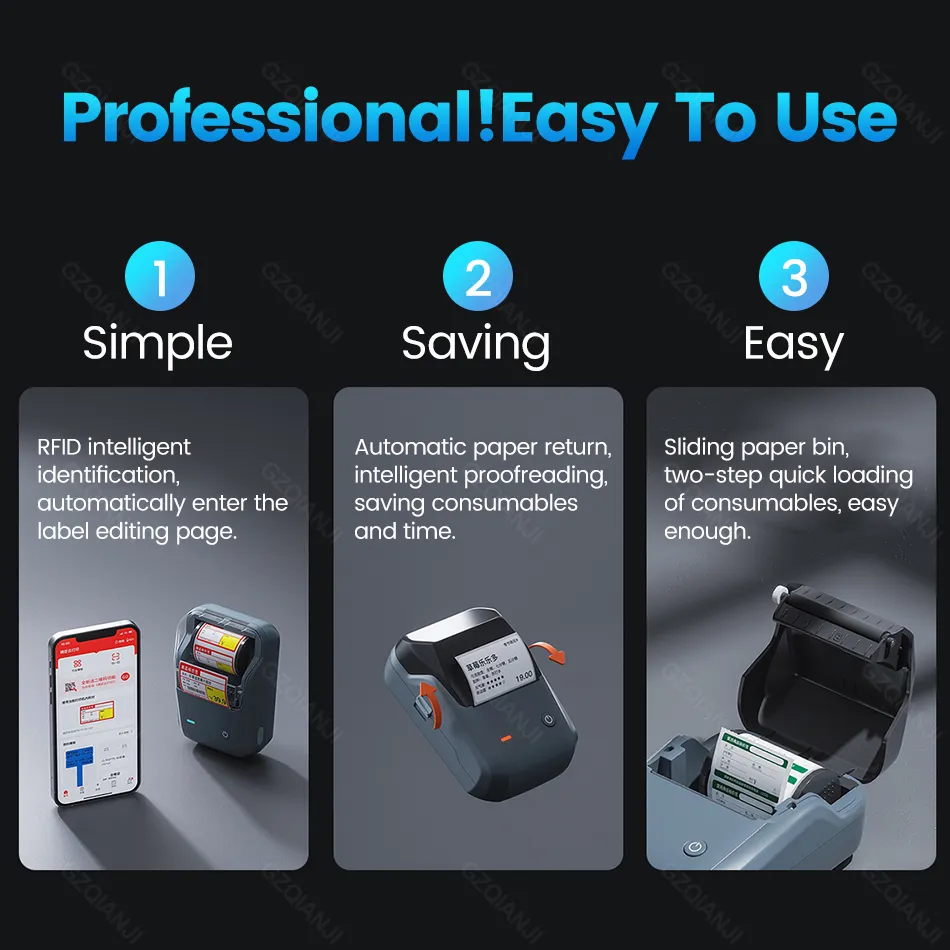 Portable Wireless Label Sticker Maker Machine - Handheld Mini Printer ...