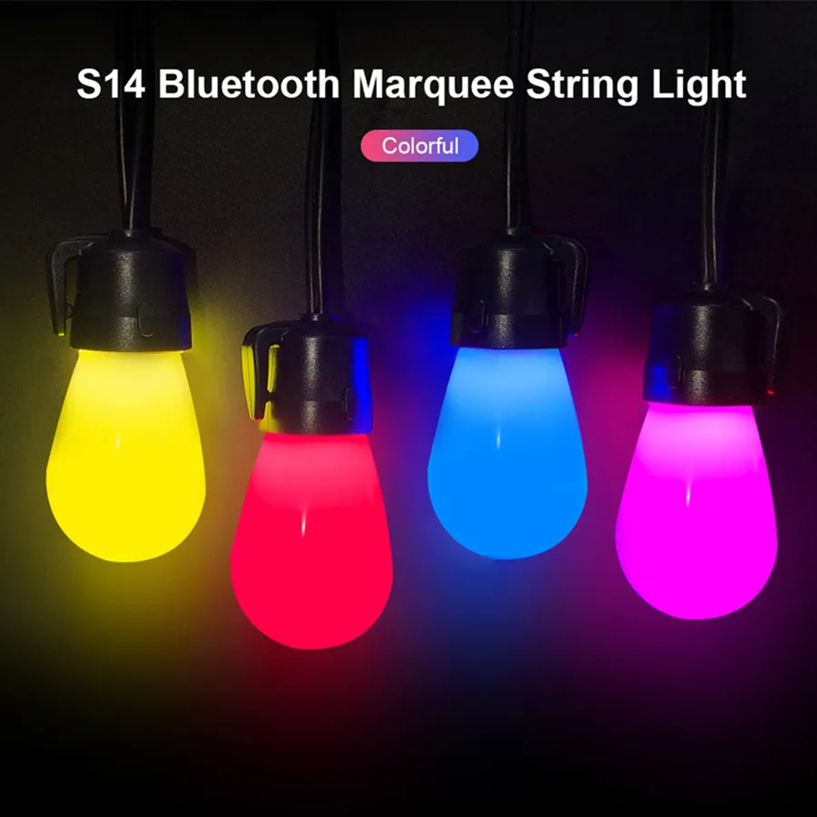 DHgate.com:15Bulbs 48Ft Smart Globe String Lights, RGBW Bluetooth APP ...