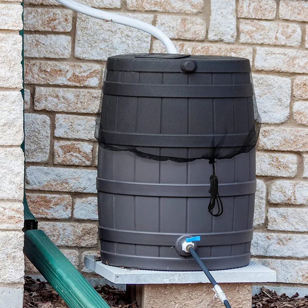 Rain Barrel Filter Mesh, Adjustable Drawstring Garden Water Tank Filter ...