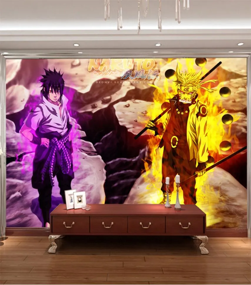 Custom 3D Japanese Anime Naruto Mural Cool Sasuke Anime Naruto ...