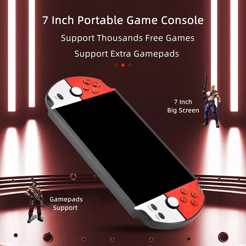7 Inch Portable Retro Video Game Console With 16GB, Built-In 3000 ...