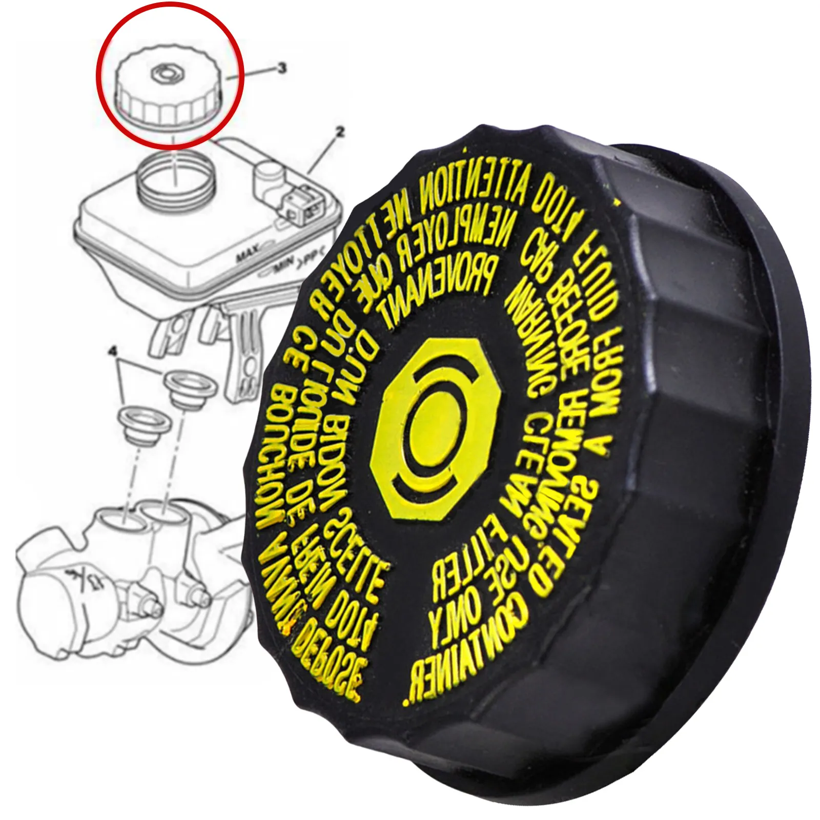 High-Quality Car Brake Fluid Reservoir Bottle Cap for Peugeot, Citroen ...