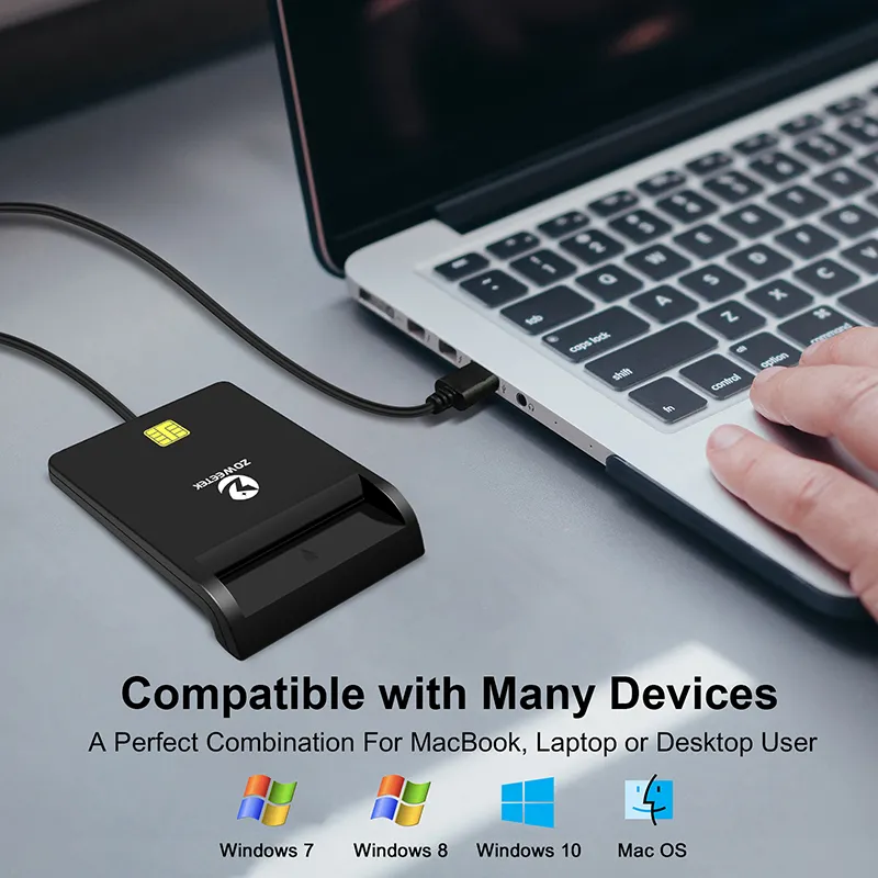 DHgate.com:Zoweetek USB Smart Card Reader for ID/IC/ATM Cards, ISO 7816 ...