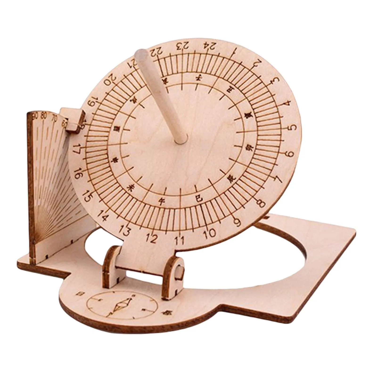 DIY Wooden Sundial Sundial Clock Building Kit Equatorial Model For ...