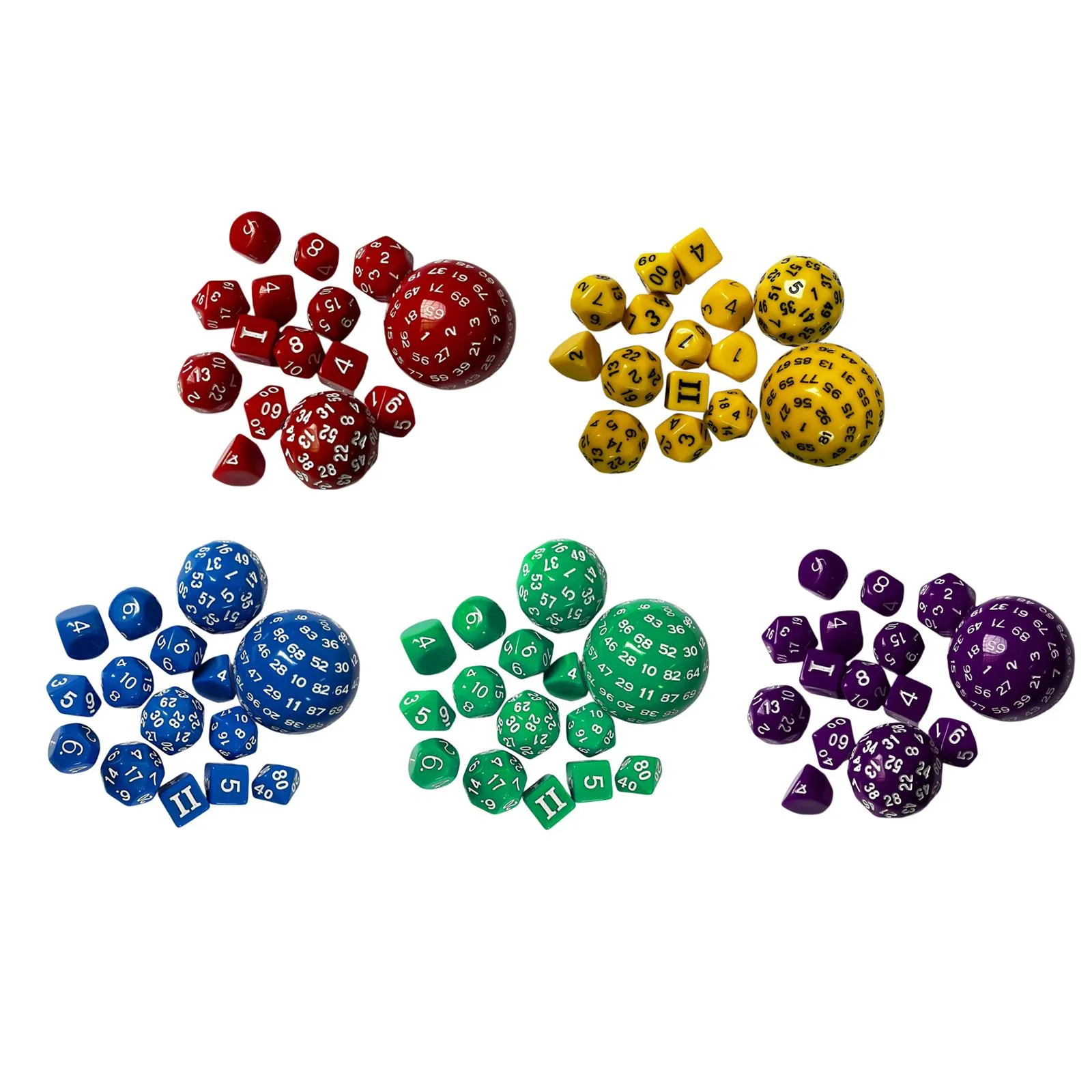 Acrylic Polyhedral Dice Set D4 D5 D7 D8 D10 D12 D16 D20 D24 D30 D60 ...