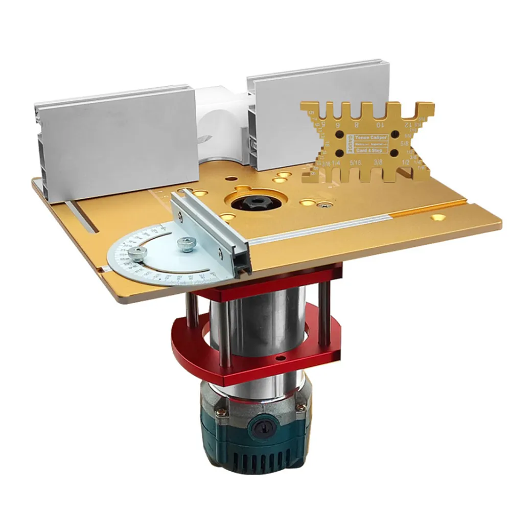Multifunctional Aluminum Router Table Insert Plate with Miter Gauge for ...