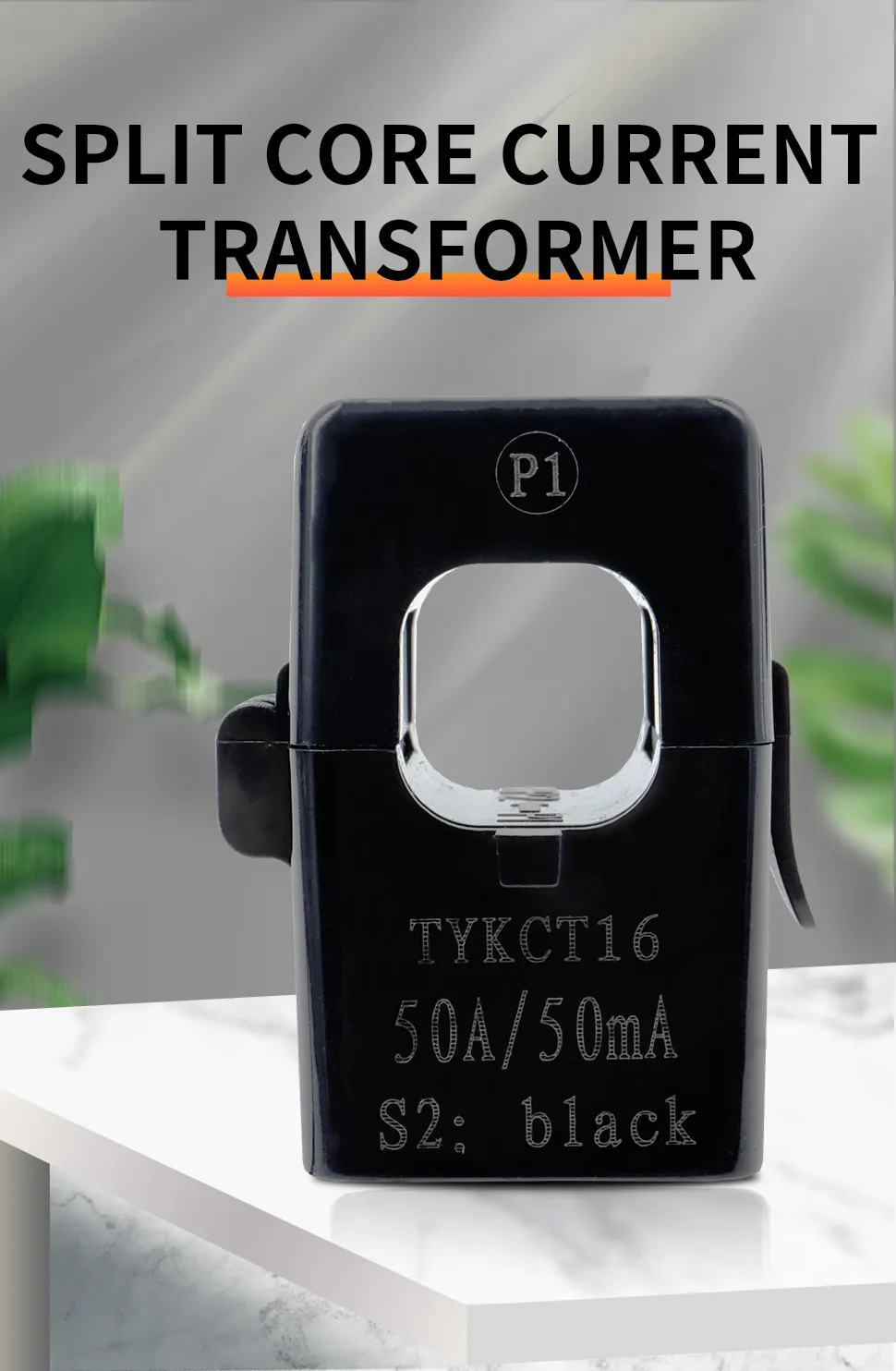 Split Core Current Transformer Clamp On CT Snap, 30A/30mA, 40A/40mA ...