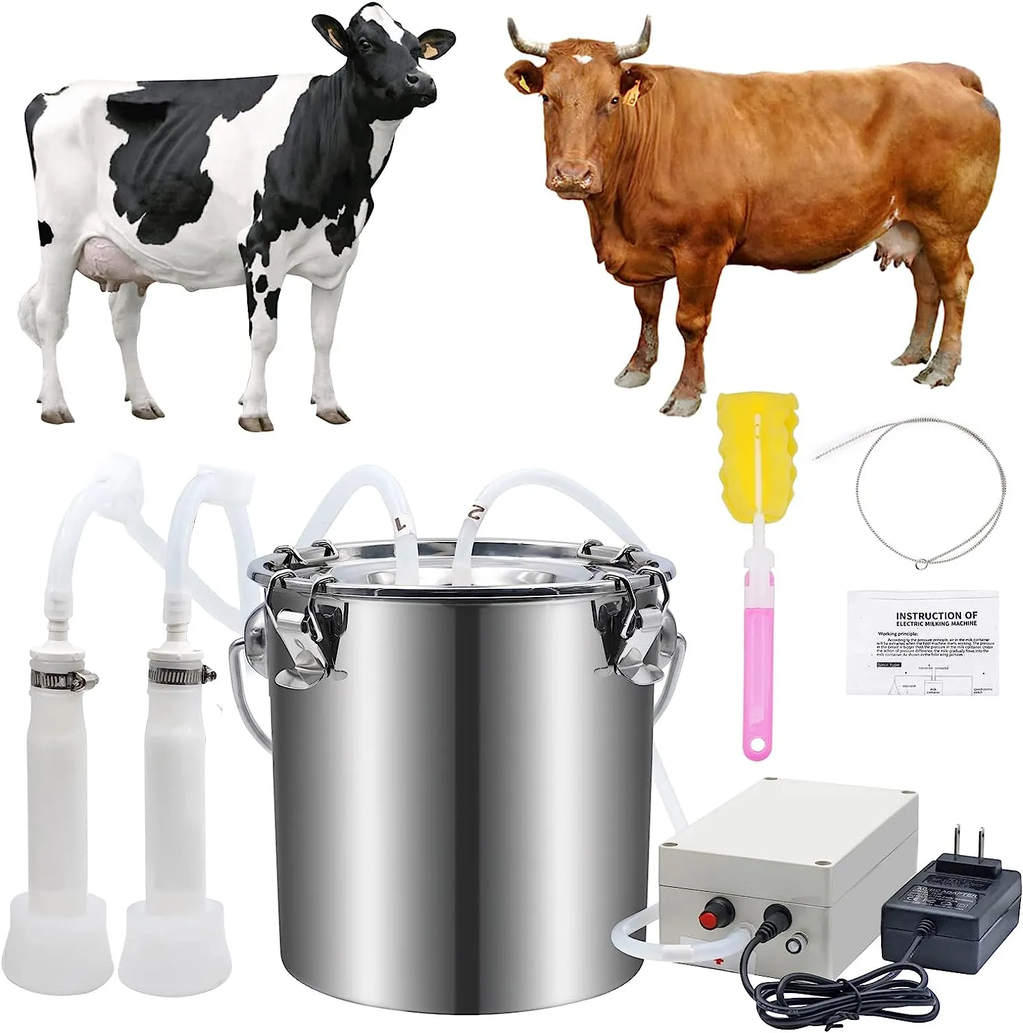 DHgate.com:Electric 3L Adjustable Vacuum Pump Milking Machine with ...