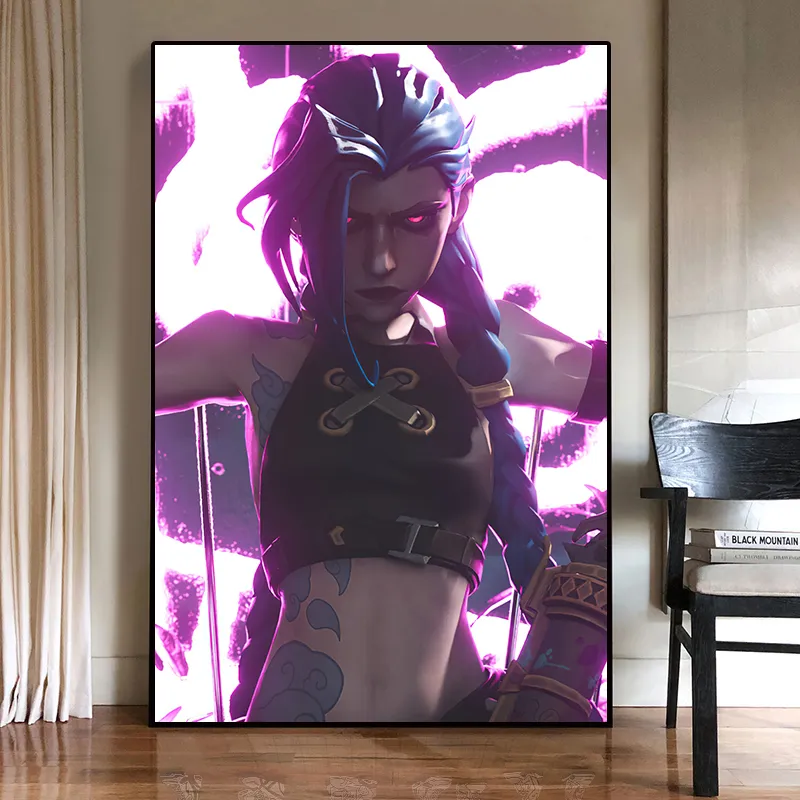 Anime League Of Legends Jinx Poster Anime Arcane Series Manga Canvas ...