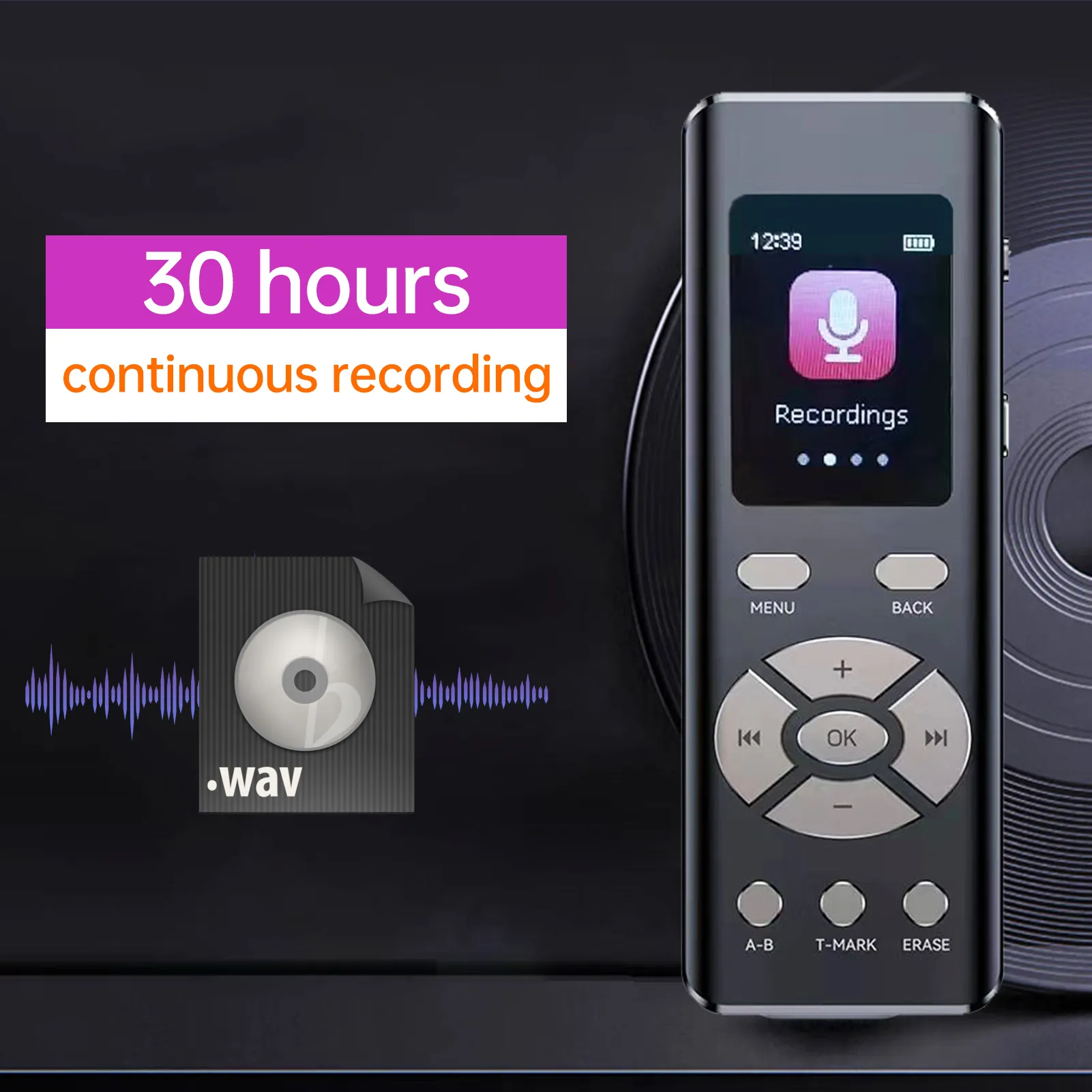 DHgate.com:2-Channel Stereo Digital Voice Recorder with Microphone MP3 ...