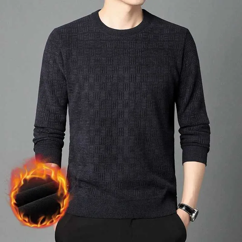 Mens thick chenille sweater loose fit round neck knit acrylic for ...