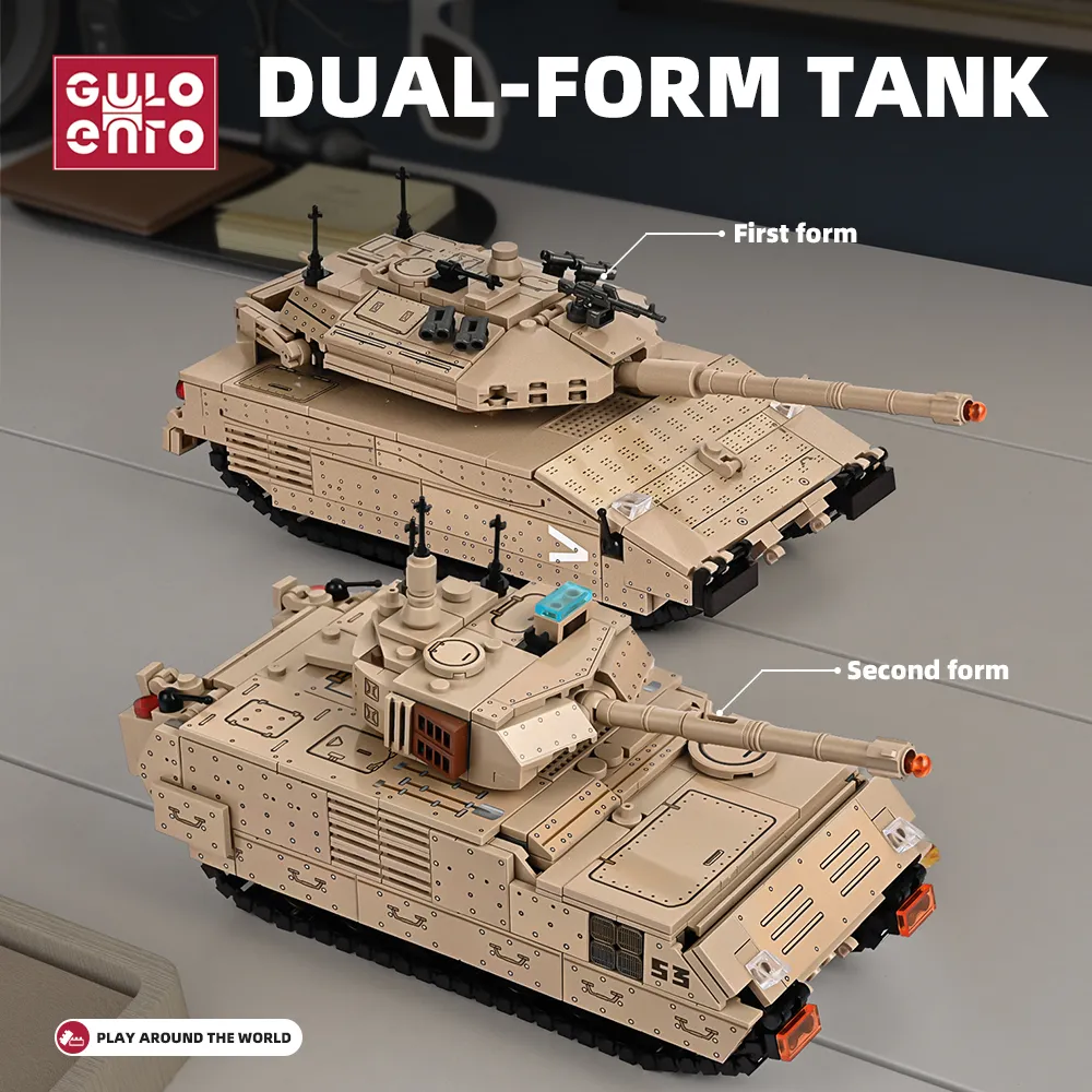 WW2-T90 Military building block tank Set - Tiger I, M2, Bradley, Mk4 ...