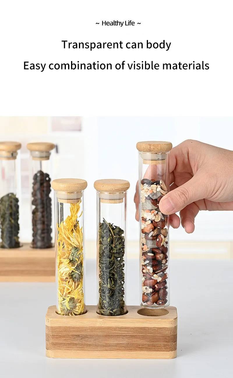 Coffee Bean Display Rack with Glass Test Tubes for Coffee Tea Storage ...