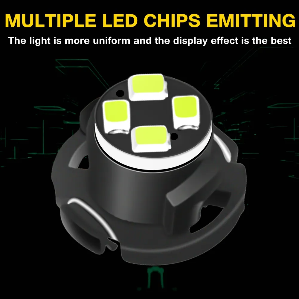 T3 LED Bulbs T4.2 T4.7 12V Car Dashboard Instrument Cluster Light Auto ...