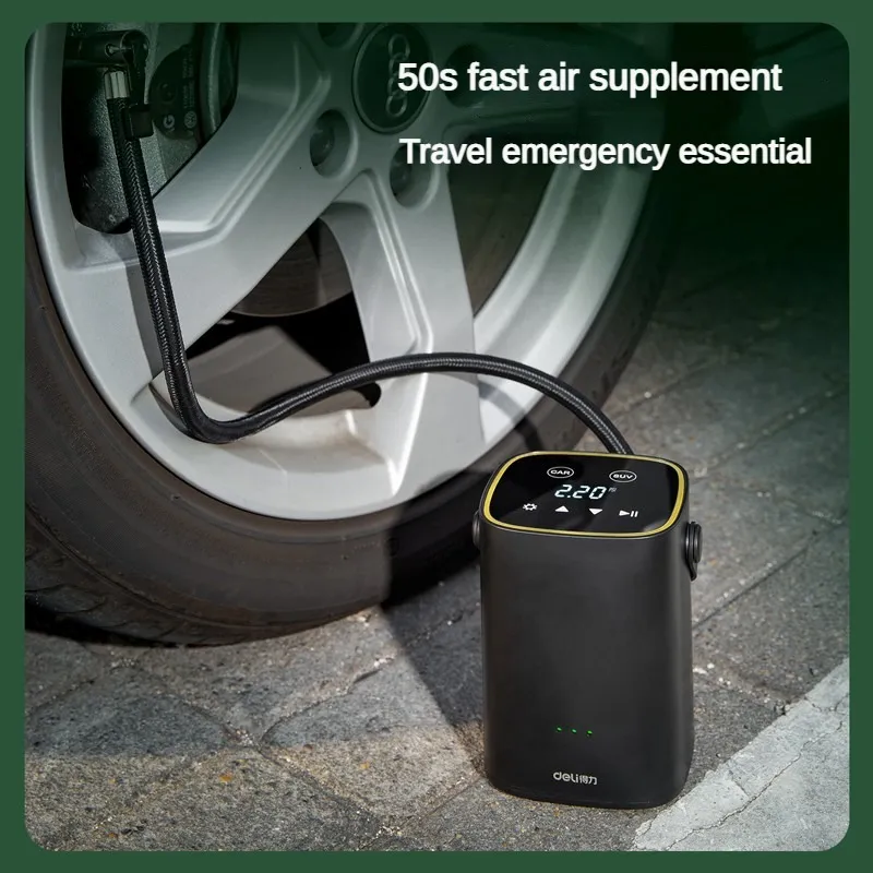 Auto Portable Air Compressor: DELI Mini 12V Smart Digital Tire Inflator ...