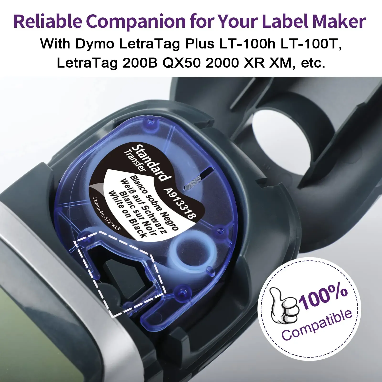 Dymo White Plastic Label Tape Replacement for Dymo LetraTag Label Tags ...