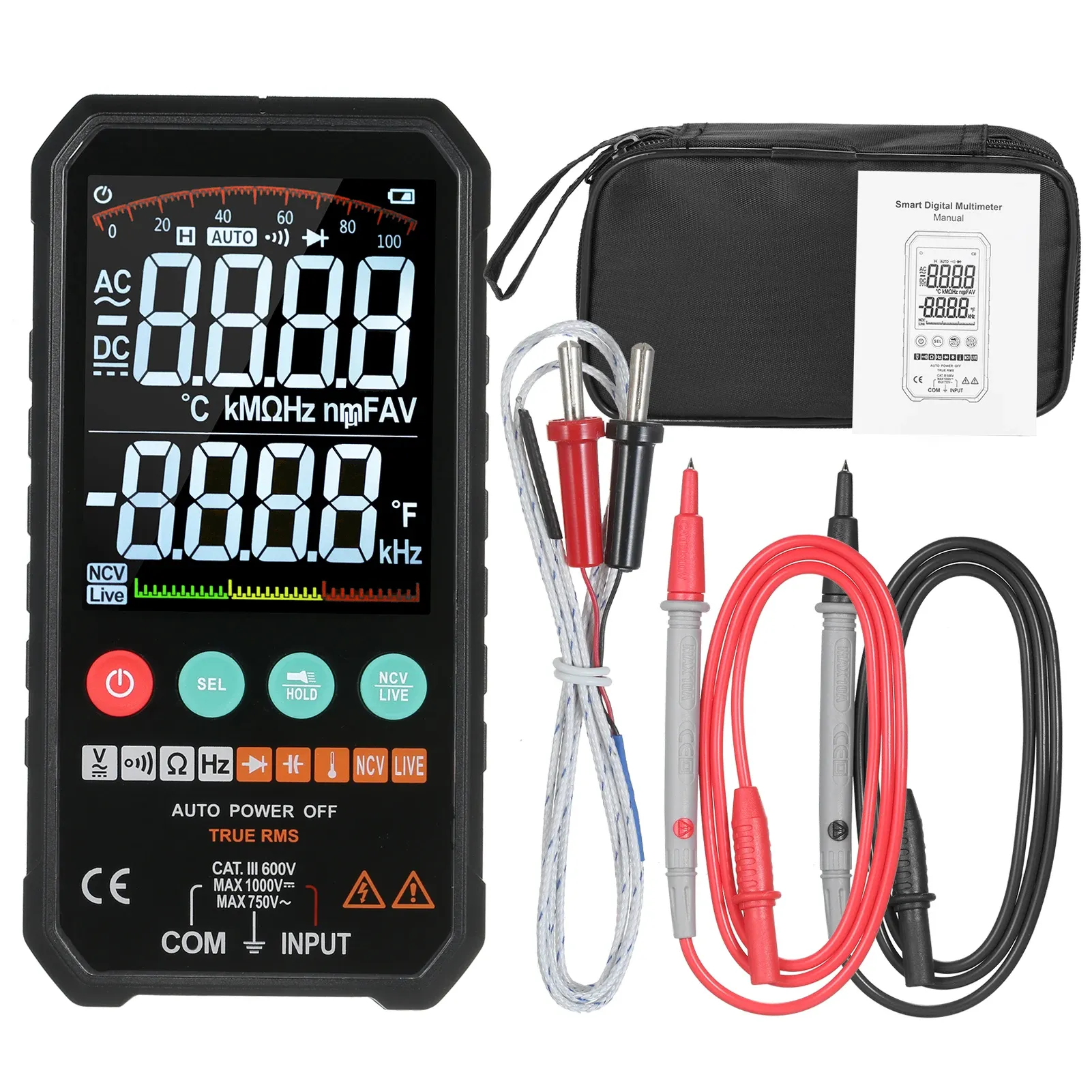Capacitance Digital Multimeter Meter LCD Multimeter For Testing AC/DC ...