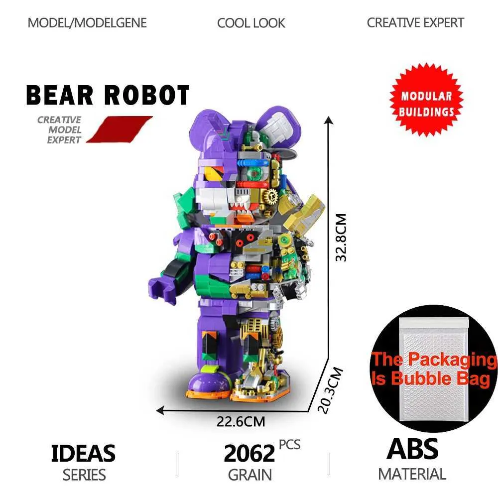 DHgate.com:Mechanical Bear Building Blocks Set - 3D Robot Model Kit ...