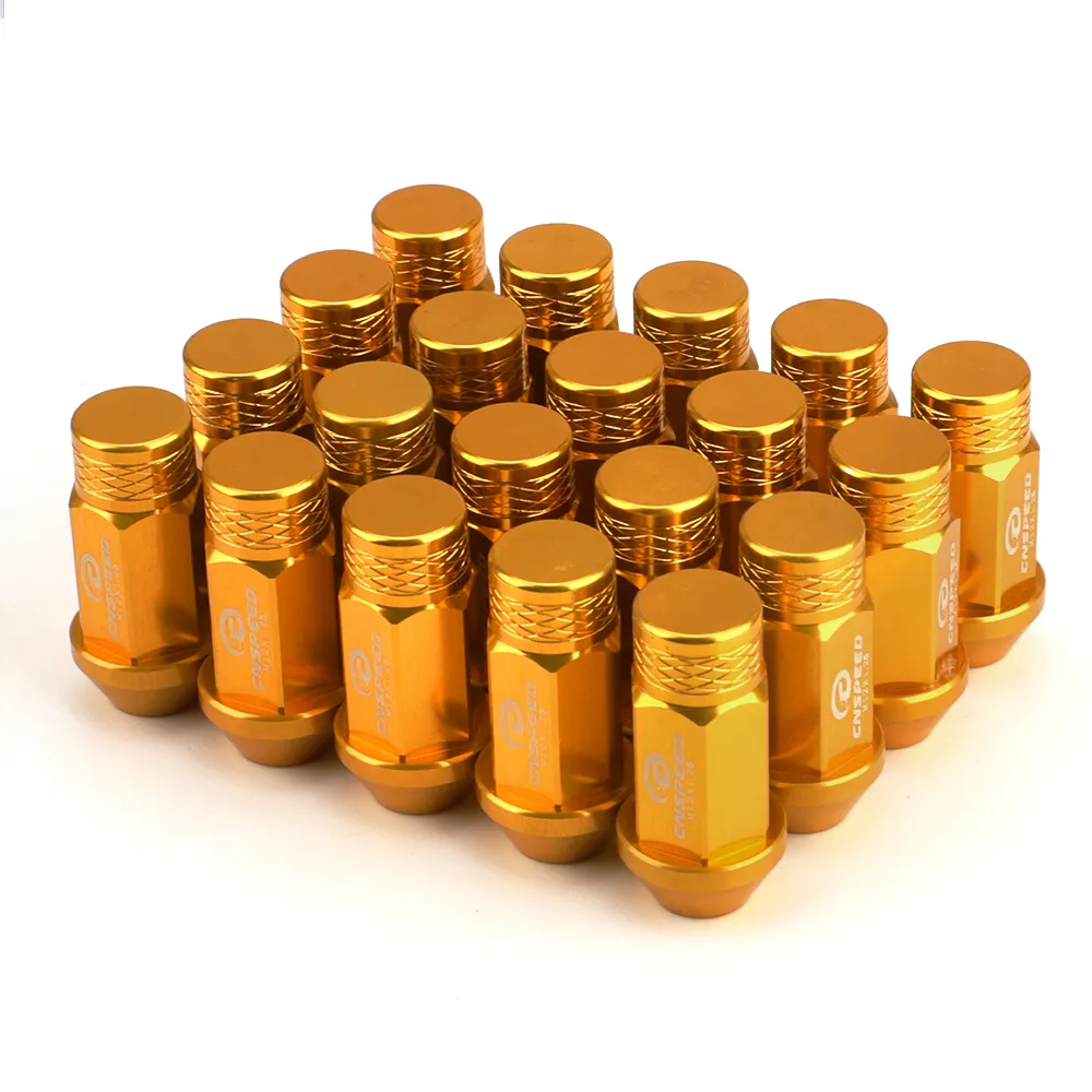 Black 7075-T6 Aluminum Taper Seat Lug Nuts, M12x1.25 Hex 19mm for Car ...