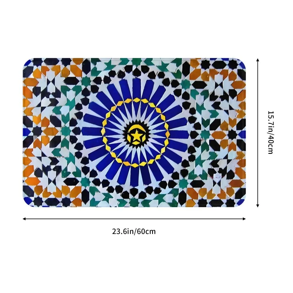 Non-slip Moroccan Mosaic Doormat 24x16 in 61x41 cm Indoor Floor Mat for ...