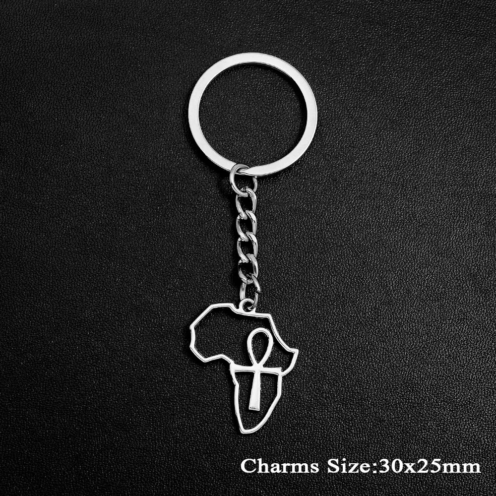 Keychains Charms Africa Map Pendant Gold Tone Ankh... From Ddmylovely ...