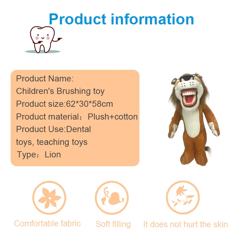 Dentist Toys: Plush Animal Teaching Model With Teeth For Kids ...