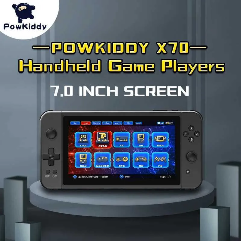 Portable Game Console POWKIDDY X70: 7 Inch Handheld Game Player With ...