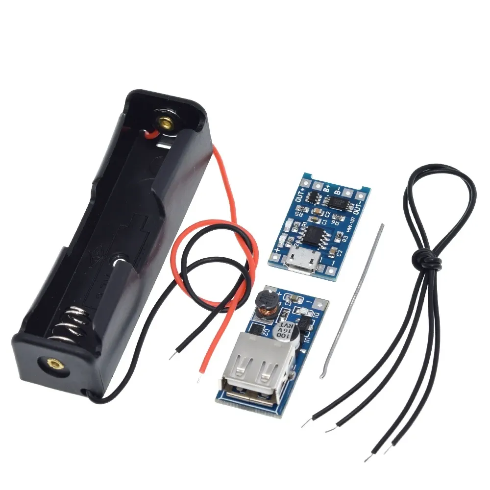 TP4056 Lithium 18650 Battery Charger Module Kit With Case & Boost Board ...