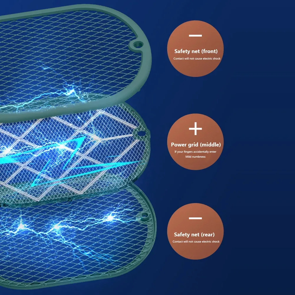 2 In 1 Mosquito Killer Light Lamp: USB Rechargeable Fly Swatter Trap ...