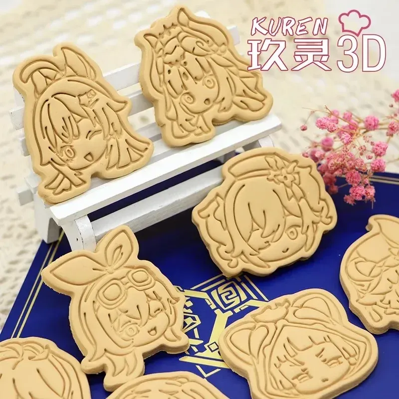 Genshin Impact Neuvillette Cake Stamp Embossers Animal Cookie Cutter ...