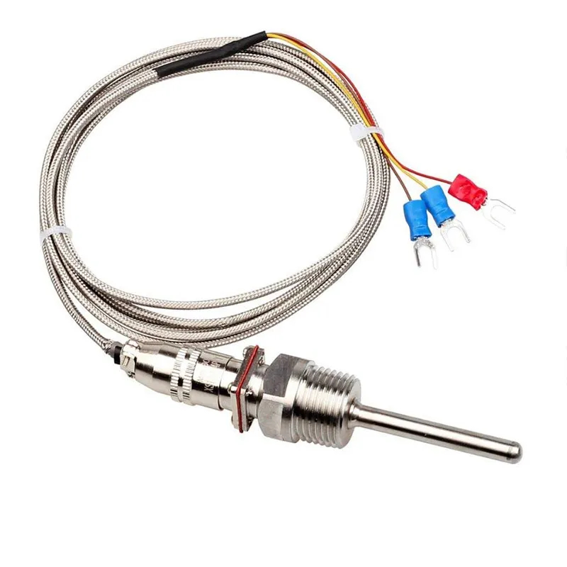 RTD PT100 Temperature Sensor 50~200mm Probe 1/2 NPT Threads With 1~5m ...