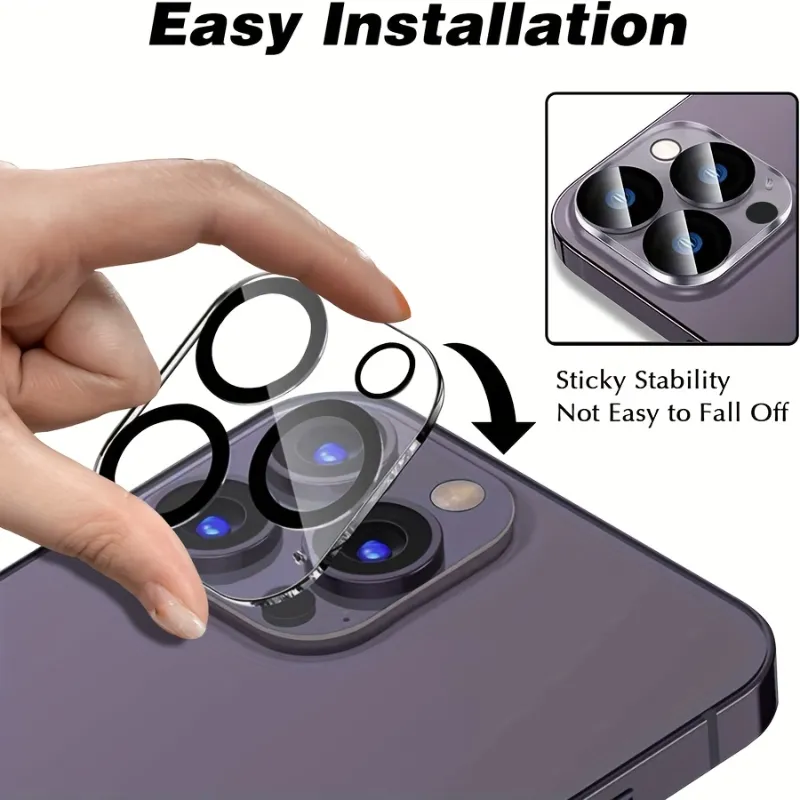 Full Coverage Screen Protector & Camera Lens Glass for iPhone, Anti ...