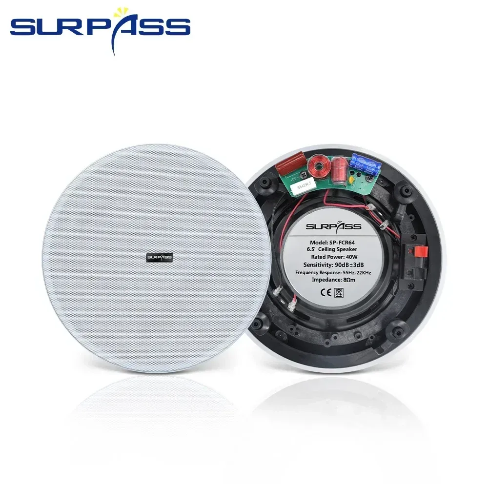 6.5" 40W Flush Mount Coaxial Ceiling speaker cleaner sound - Perfect ...