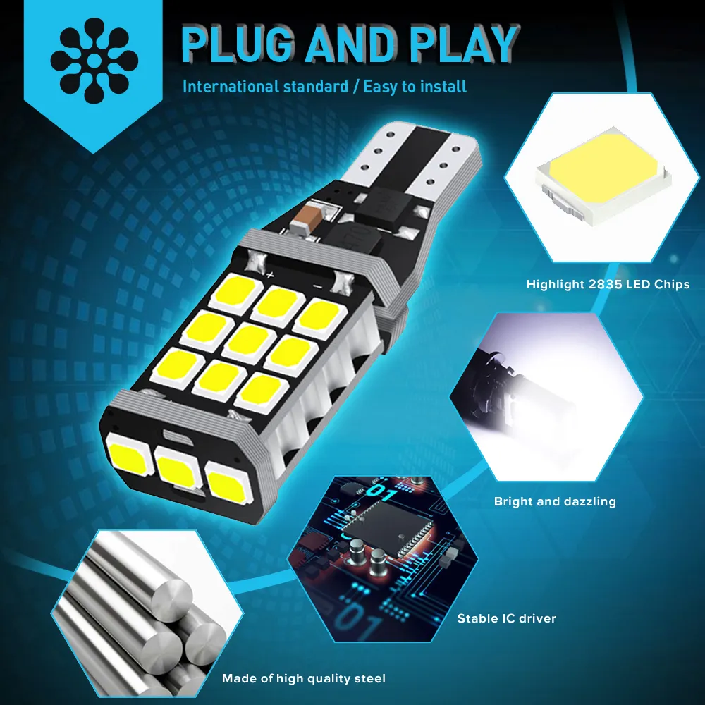 DHgate.com:Canbus LED Lights 2X High Output W16W T15 Backup Light Bulbs ...